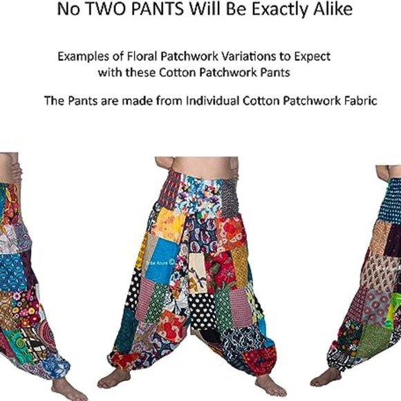 Source Unknown | Pants & Jumpsuits | Harem Pants Patchwork Wide Stretch ...